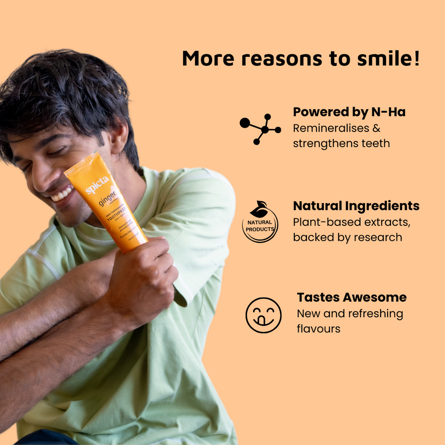 Spicta Ginger Mint Toothpaste | Natural, Fluoride-Free, SLS-Free | Best ...