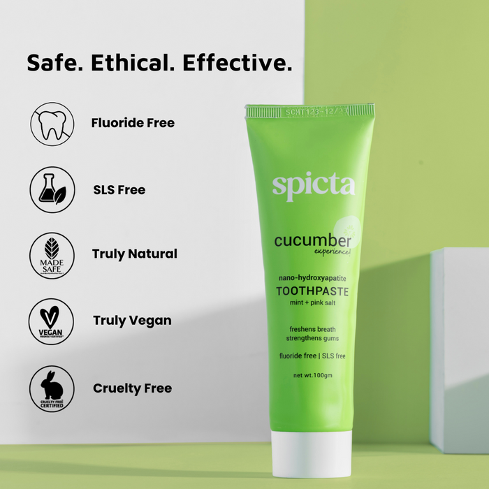 Spicta Cucumber Mint Toothpaste | Natural, Fluoride-Free, SLS-Free ...