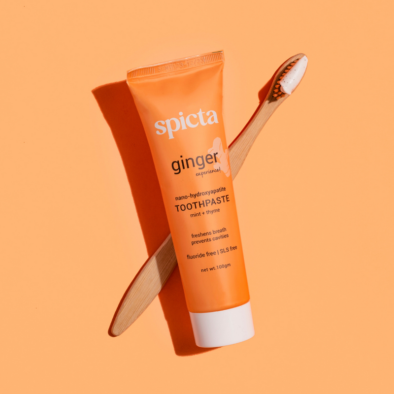 Spicta Ginger Mint Toothpaste | Natural, Fluoride-Free, SLS-Free | Best ...